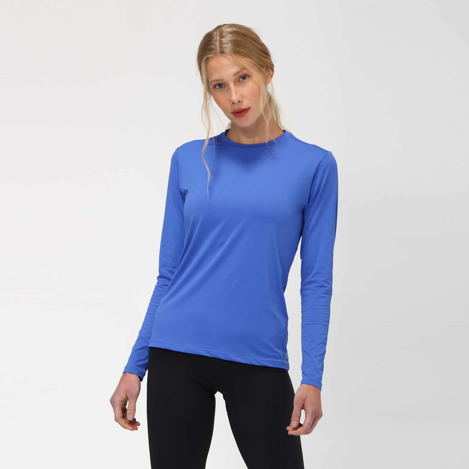 Camisa UV Feminina Com Proteção Solar Uvpro Azul Bic